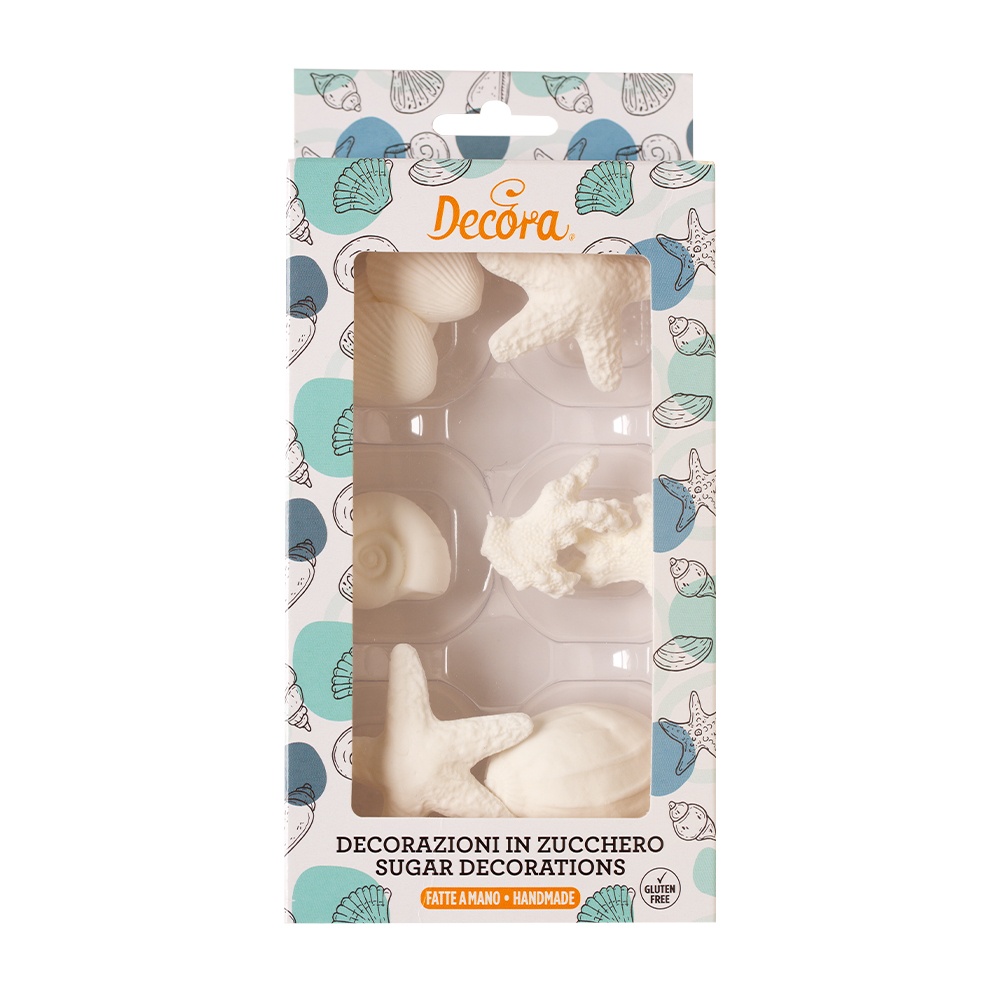 Decor Zahar - Creaturi Marine R 2.5, 3 si 5 cm, 6 modele, 9 buc
