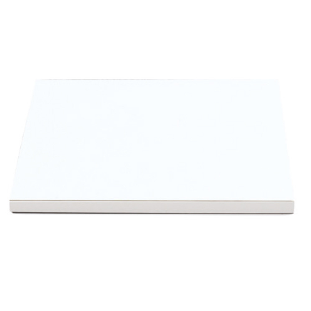 Platou Tort Patrat Alb Satinat, 40 x 40 x H 1.2 cm