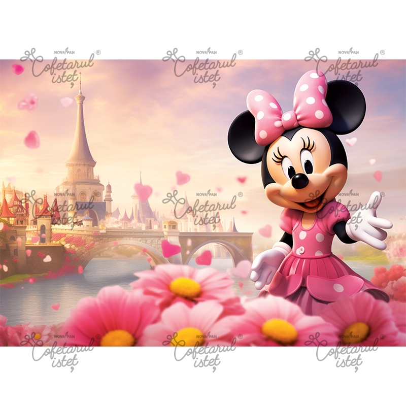 Pasta Zahar imprimata Minnie Mouse Model 2, A4 - Cofetarul Istet