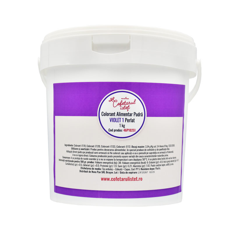 Colorant Alimentar Liposolubil Pudra Perlata Violet 1 Kg