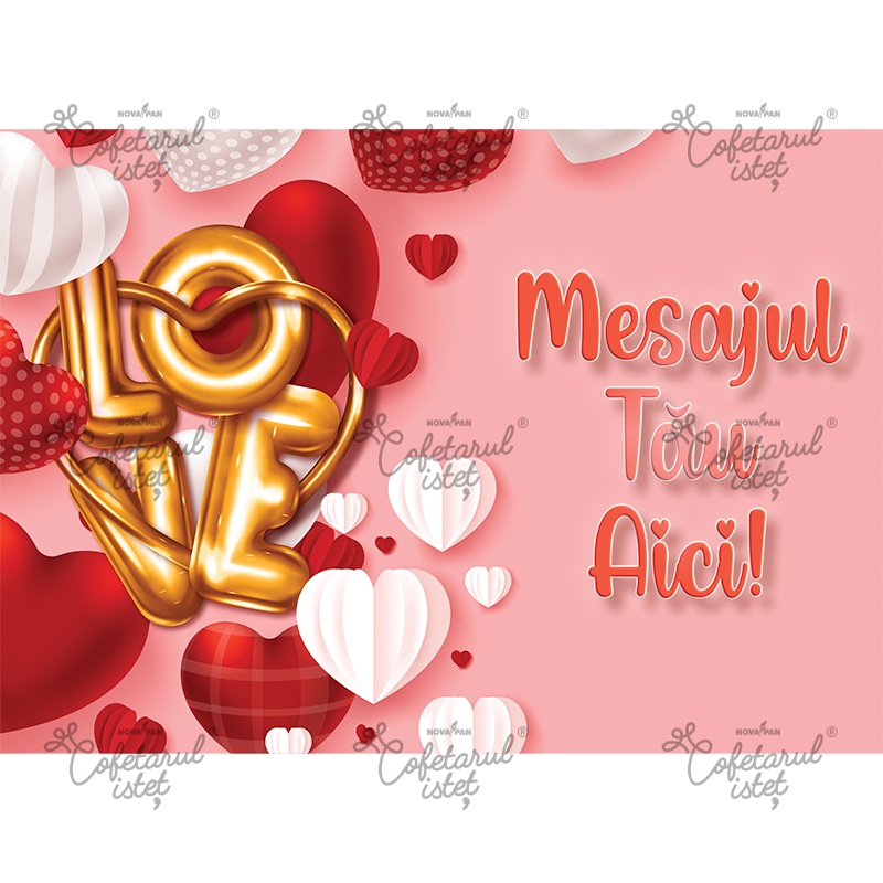 Vafa imprimata Personalizat Model 6 Love, A4 - Cofetarul Istet