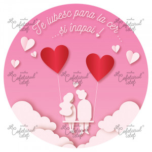 Pasta Zahar imprimata Valentine's Day Model 8, Ø 20 - Cofetarul Istet