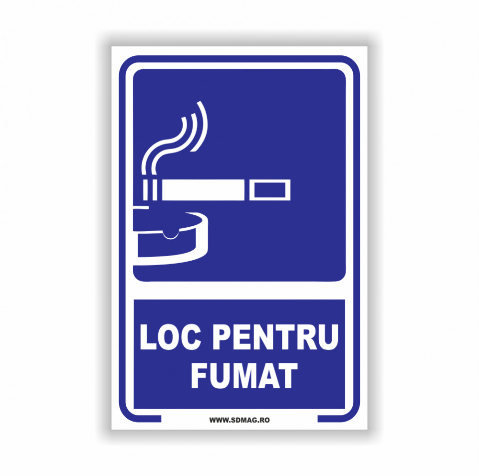 A170 Semn indicator, (loc pentru fumat 2), Tabla Aluminiu, Autocolant ...