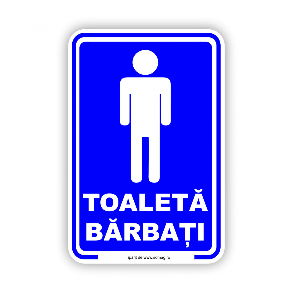 A181 Semn indicator, (toaleta barbati), tabla aluminiu, Autocolant sau PVC A181 Semn indicator, (toaleta barbati), tabla aluminiu, Autocolant sau PVC