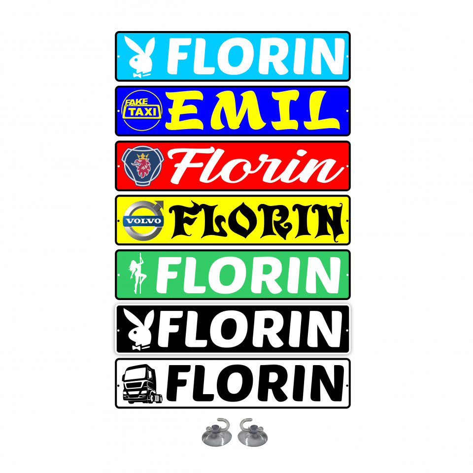 Placa personalizata, Aluminiu, 52x11 cm, Camion, Autoutilitara