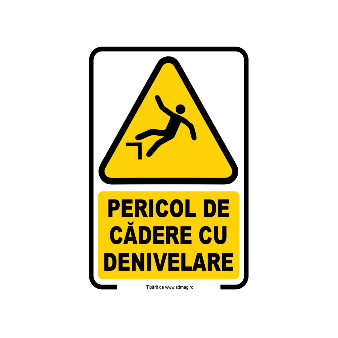G152 Semn indicator, (PERICOL DE CADERE CU DENIVELARE) Tabla aluminiu ... G152 Semn indicator, (PERICOL DE CADERE CU DENIVELARE) Tabla aluminiu ...