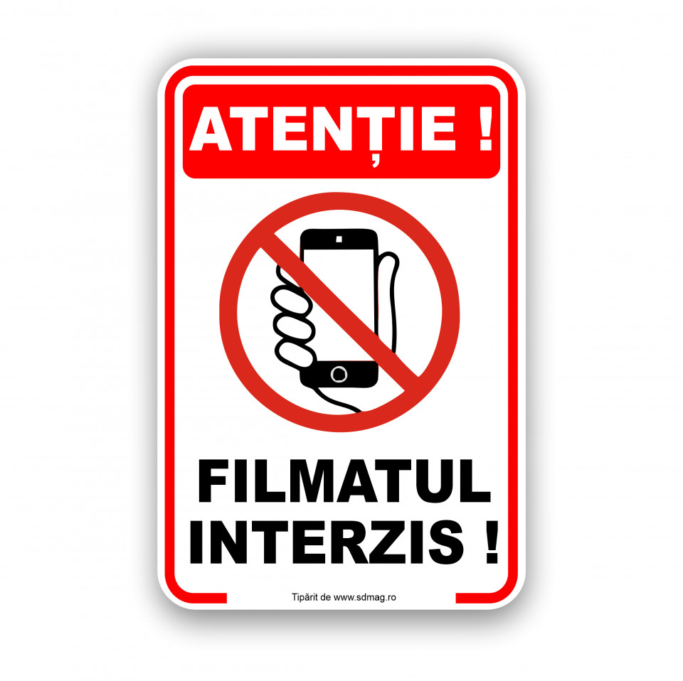 R243 Semn Indicator Filmatul Interzis Tabla Aluminiu Autocolant Sau Pvc