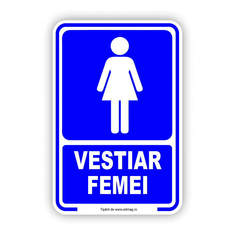 A173 Semn indicator, (vestiar femei) Tabla aluminiu, Autocolant sau PVC A173 Semn indicator, (vestiar femei) Tabla aluminiu, Autocolant sau PVC