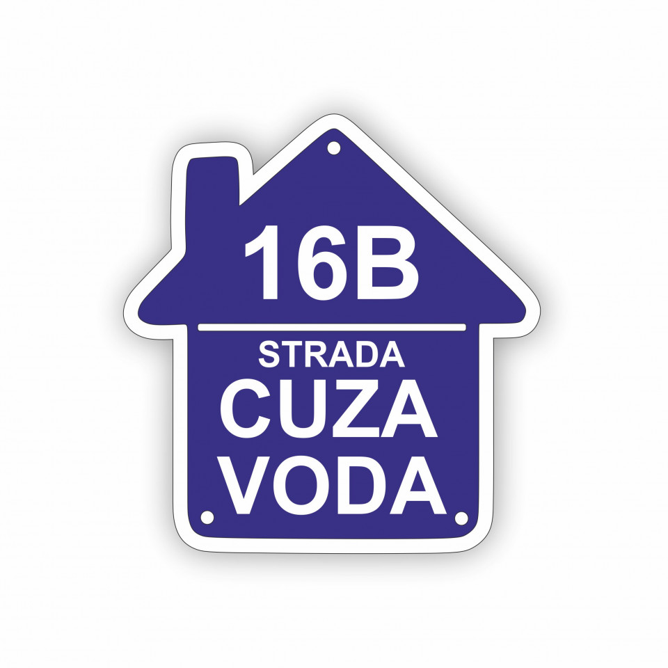 Placa Stradala personalizata 11x11 cm, 1 cifra, Nr de Casa