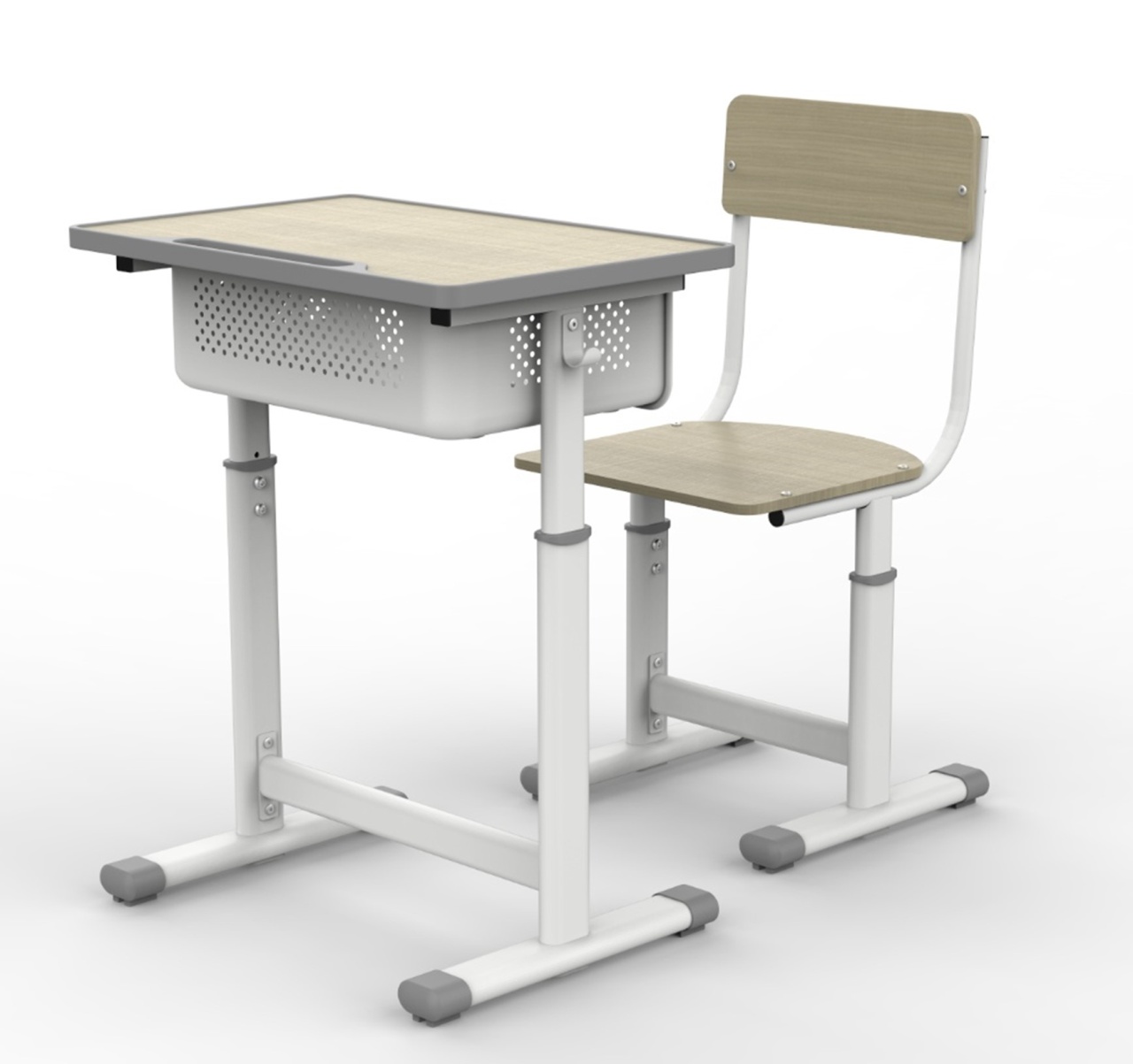 Set complet scaun si banca scolara blat, sezut si spatar incluse