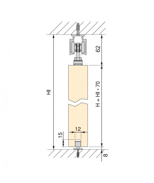 Sistem glisare usi lemn pt. interior VOLO 80, max. 80 kg.