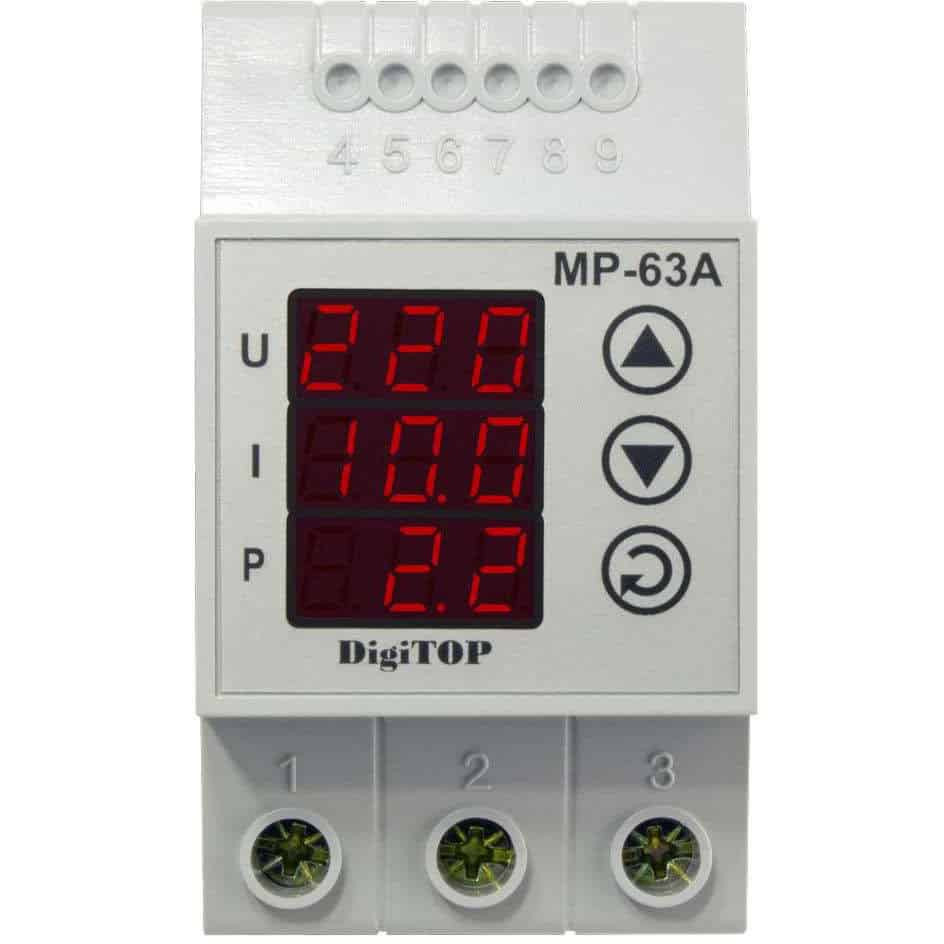 Releu de protectie tensiune monofazat, multifunctional, 63A, DigiTop, MP-63