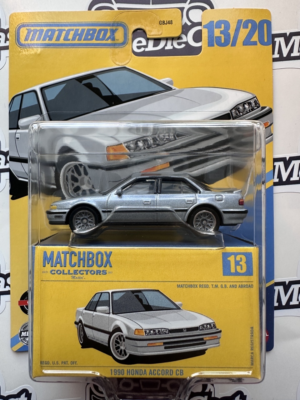 1:64 1990 Honda Accord C8 Light Blue Matchbox Collectors