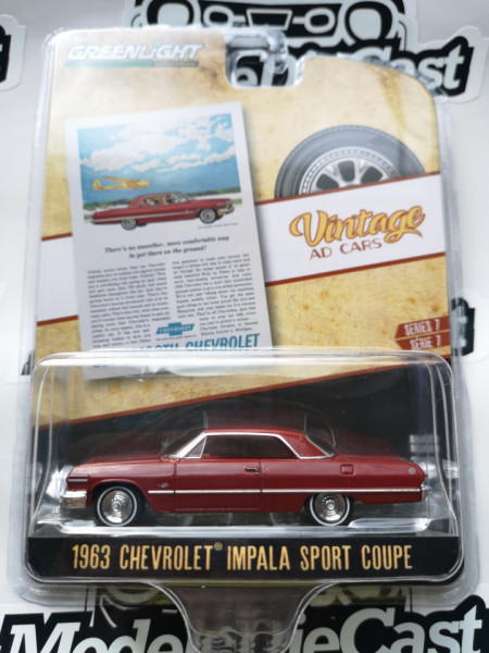 1:64 1963 Chevrolet Impala Sport Coupe Vintage Ad Cars Series 7