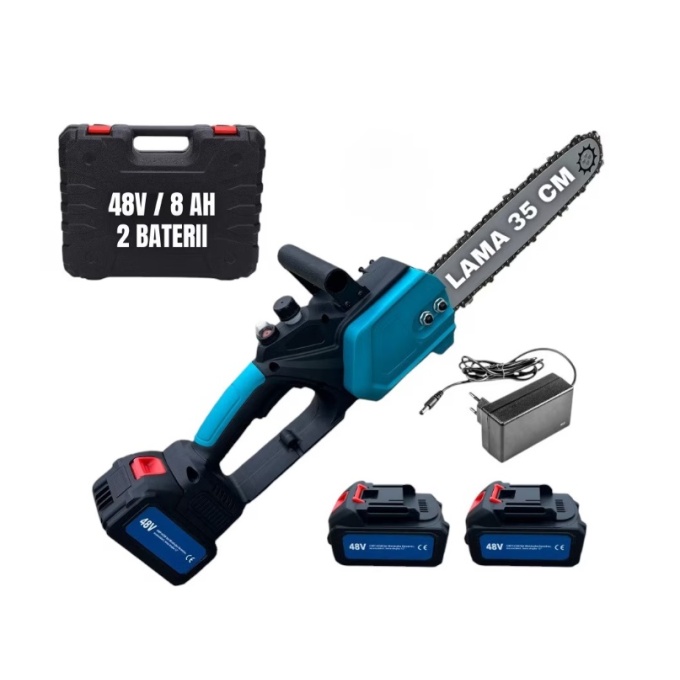 Mini Drujba electrica cu 2 acumulatori 8AH, 48V, 300mm, 12'' inch ...