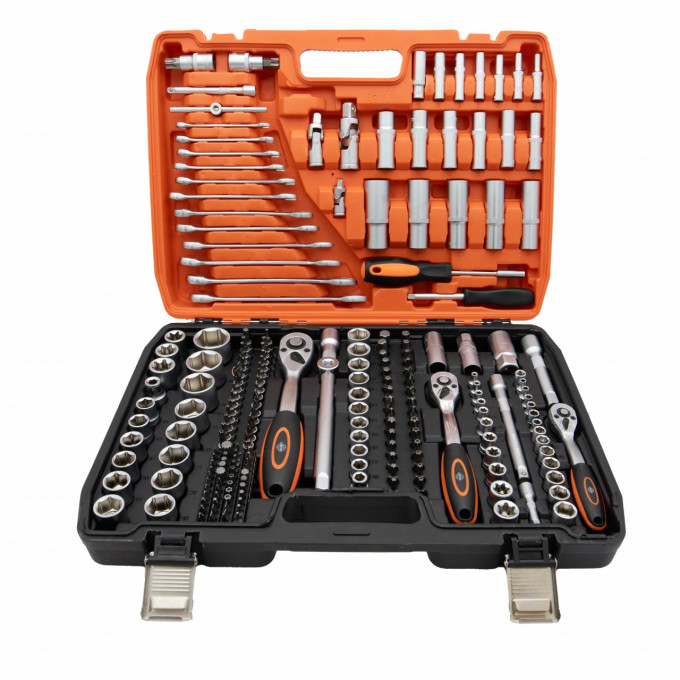 Trusa scule tubulare Profesionala, 1/2", 3/8", 1/4" 215 bucati, Lincos ...