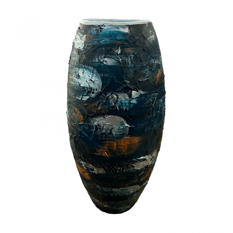 Vaza de lut, model contemporan, 30 cm