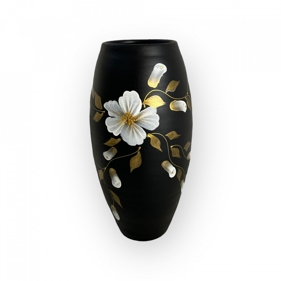 Vaza ceramica, eleganta, pictata manual