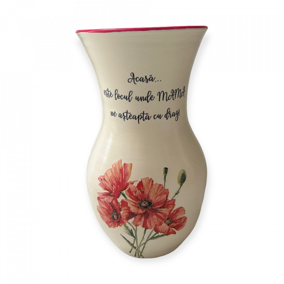 Vaza ceramica,maci, MAMA