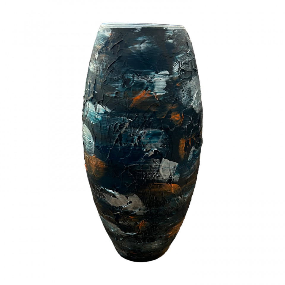 Vaza de lut, model contemporan, 30 cm