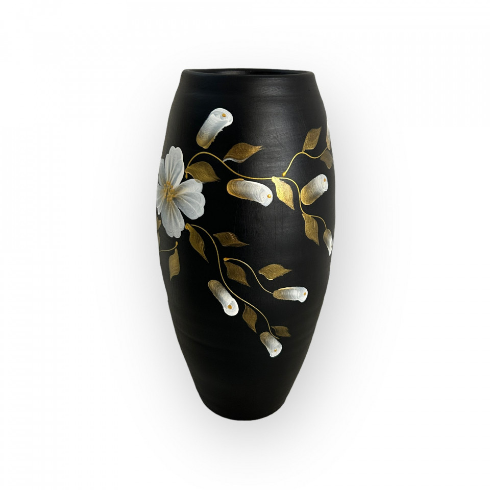 Vaza ceramica, eleganta, pictata manual