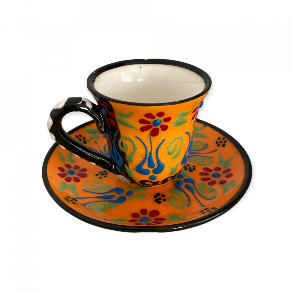 Ceasca si farfurie din ceramica