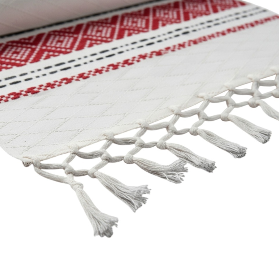 Prosop, stergar traditional crem cu modele traditionale romanesti ...