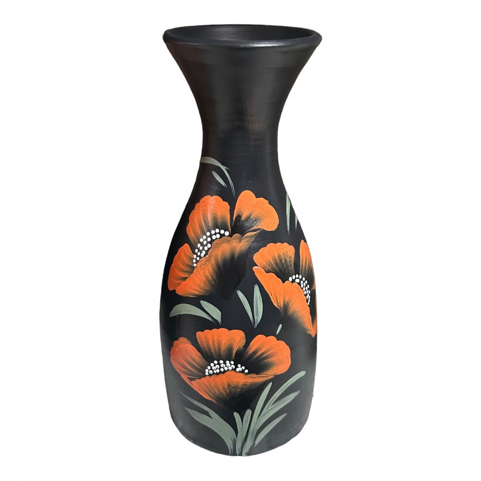 Vaza ceramica pictata manual, moderna, 24cm