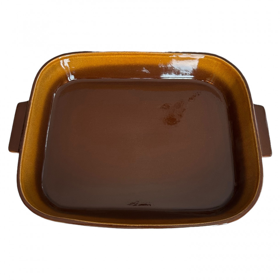 Tava de lut pentru cuptor, glazurata