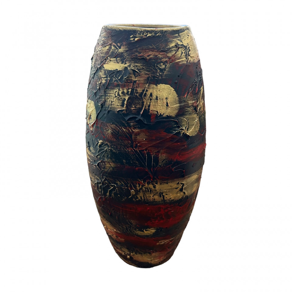 Vaza de lut, model contemporan, 30 cm