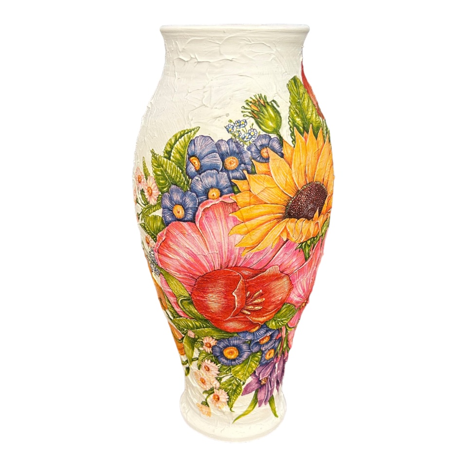 Vază Decorativă cu Flori Colorate