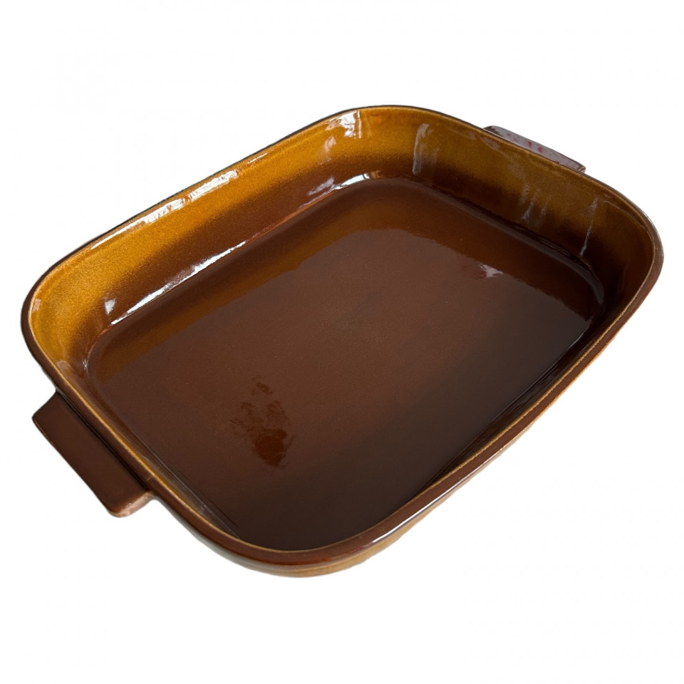 Tava de lut pentru cuptor, glazurata
