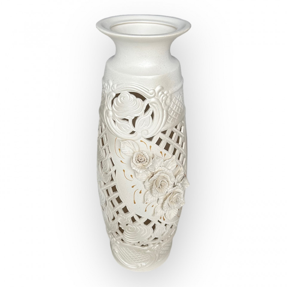 Vaza ceramica de podea decupata, 63 cm