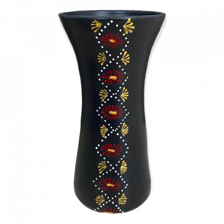 Vaza ceramica neagra cu motive traditionale
