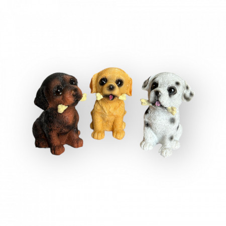 Figurina catelus cu os, 7 cm