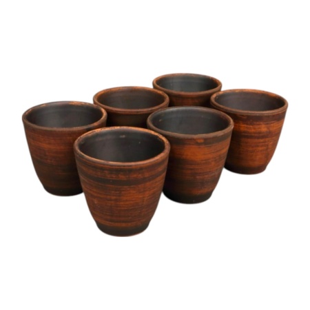 Set 6 pahare din lut pentru tuica