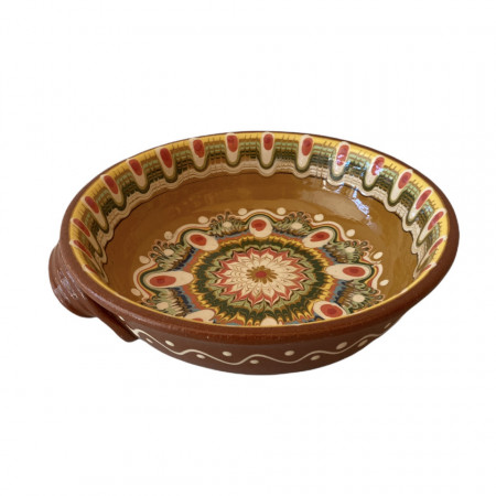 Castron din ceramica cu doua manere
