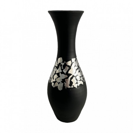 Vaza ceramica, silueta, eleganta, foita de argint,44cm