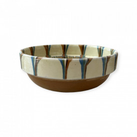 Bol / Castron mare din ceramica, decorat manual, 19cm