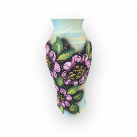 Vaza ceramica de podea decorata manual, 58 cm