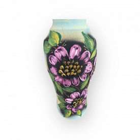 Vaza ceramica de podea decorata manual, 58 cm