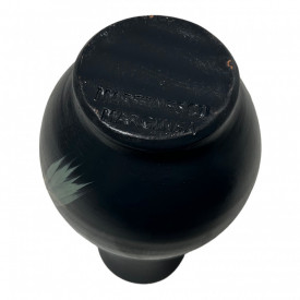 Vaza ceramica neagra, pictata manual, lavanda