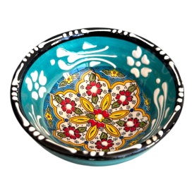 Bol mic din ceramica, lucrat manual, turcoaz, pentru sosuri, alune ...