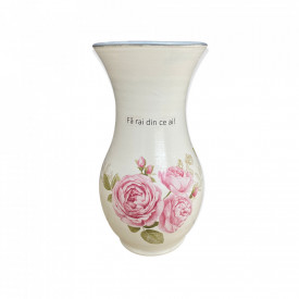 Vaza ceramica cu mesaj "FA RAI DIN CE AI"