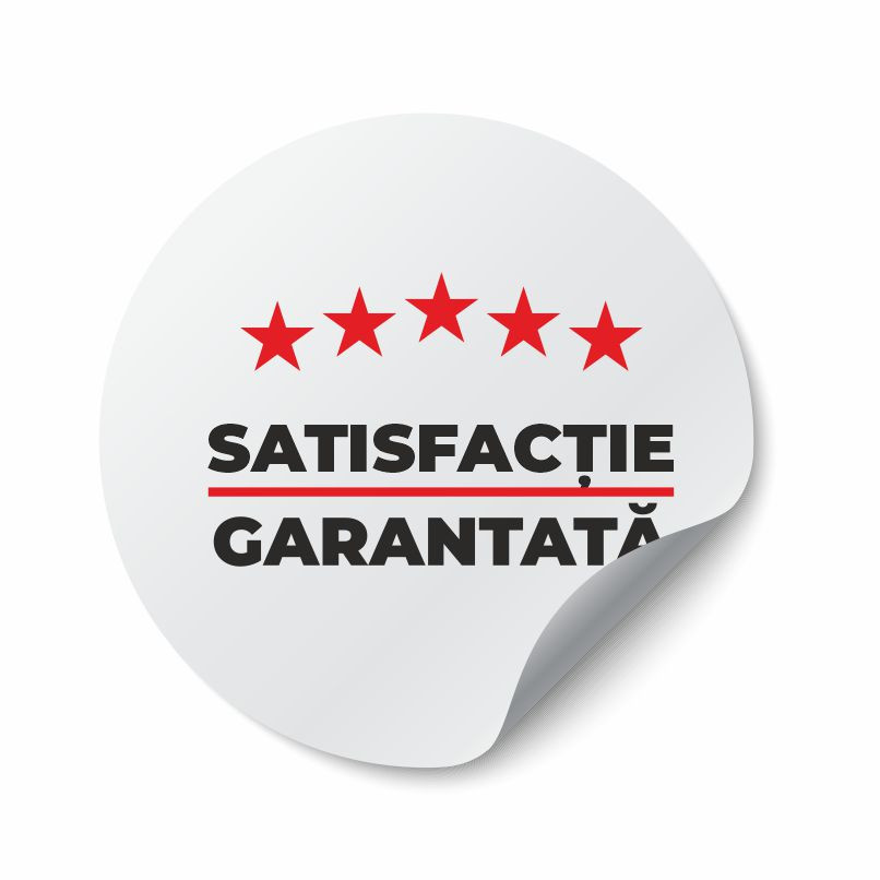 Etichete personalizate SATISFACTIE GARANTATA, 100 buc, PVC, rezistente ...