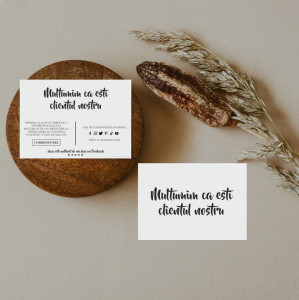 Card de multumire client, set 20buc, 160g/mp, format la alegere