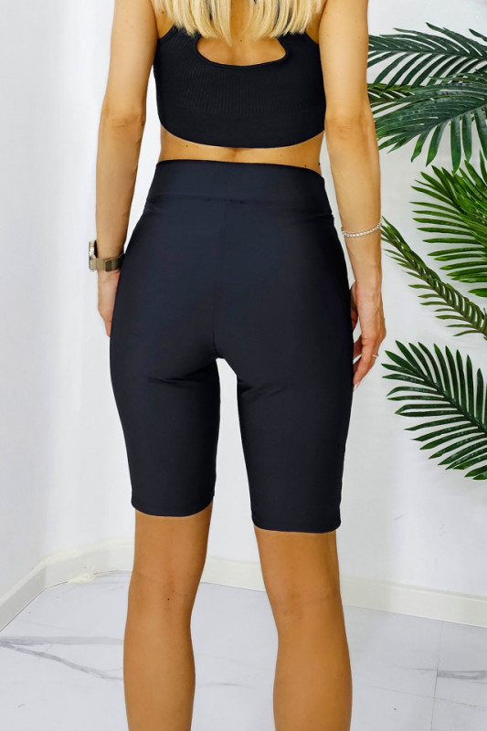 Colanti scurti Why Not, cu capse metalice si fermoar in fata, Negru, o ...