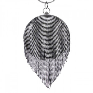 Geanta de ocazie, Shining Sphere, cu lanturi metalice si strasuri ...