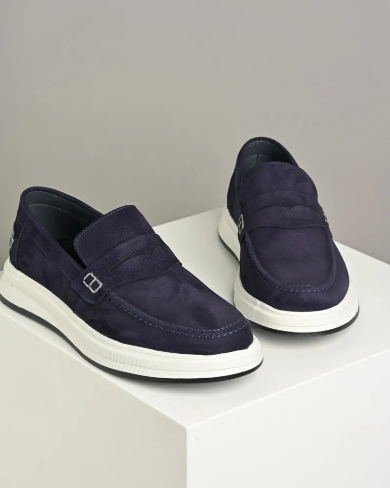 Kožne muške mokasine 0375-1 teget