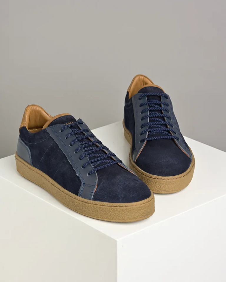 Kožne muške patike/cipele A5006 teget